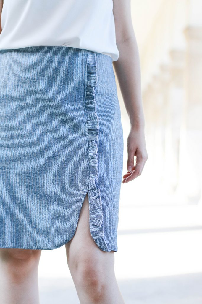 Une jupe Ginger en lin rayé - Atelier Svila